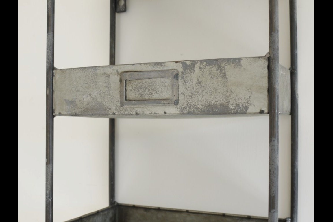 Vintage Industrial Galvanised Metal Wall Unit Shelves Cabinet - Etsy UK