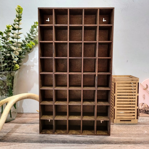40 Compartment Wooden Shelf Display Trinket Shelf Curio Cabinet Knick Knack Collection Display Printer Tray figure Organizer Display Etsy