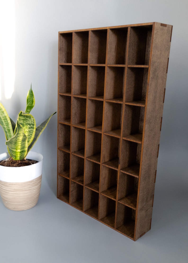 30 Compartment Wooden Display Shelf Trinket Shelf Curio - Etsy