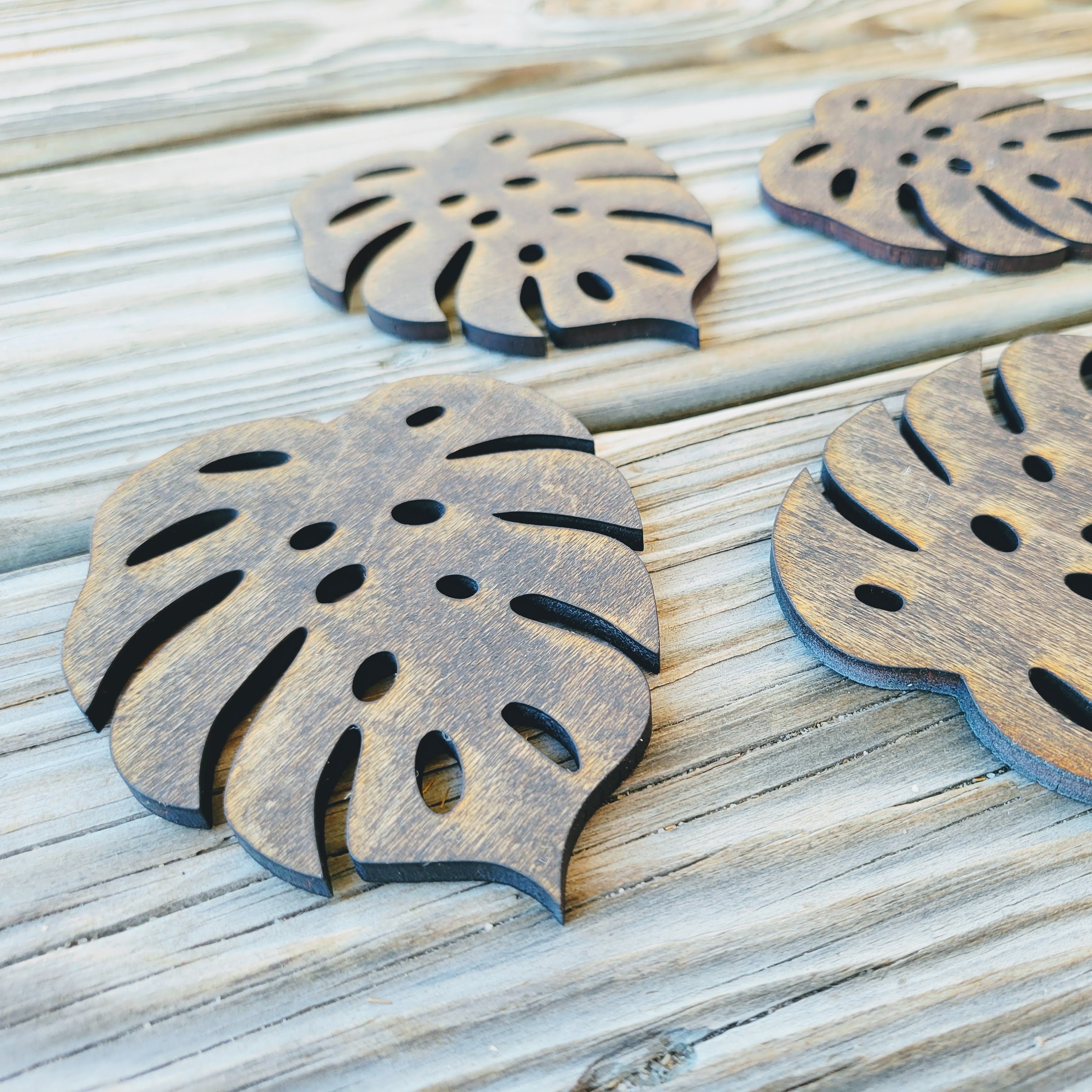 Monstera Leaf Coasters Wooden Leaf Coasters Maple Leaf | Etsy