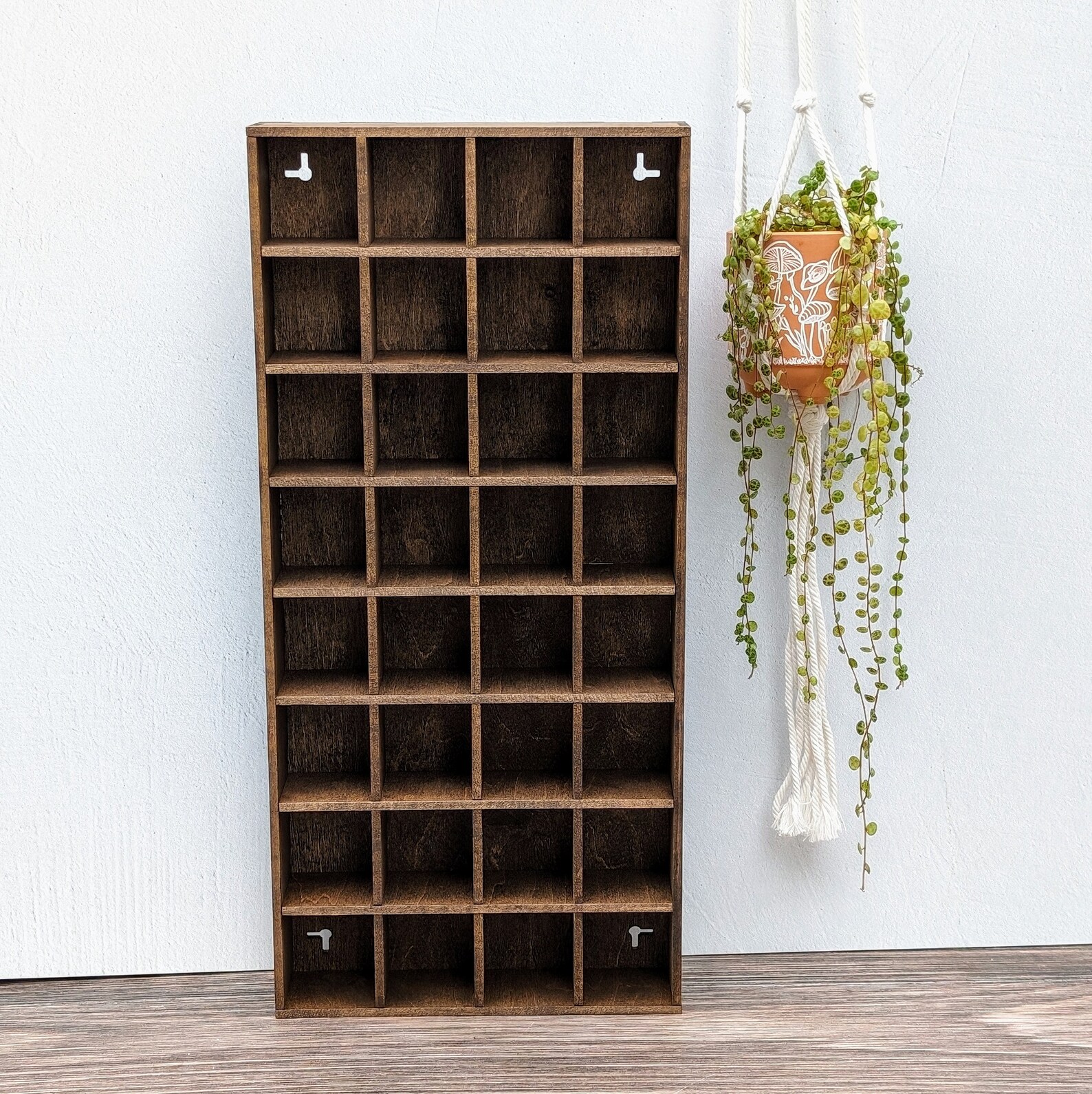 32 Compartment Wooden Display Shelf - 2x2.2 - Trinket Shelf - Curio ...