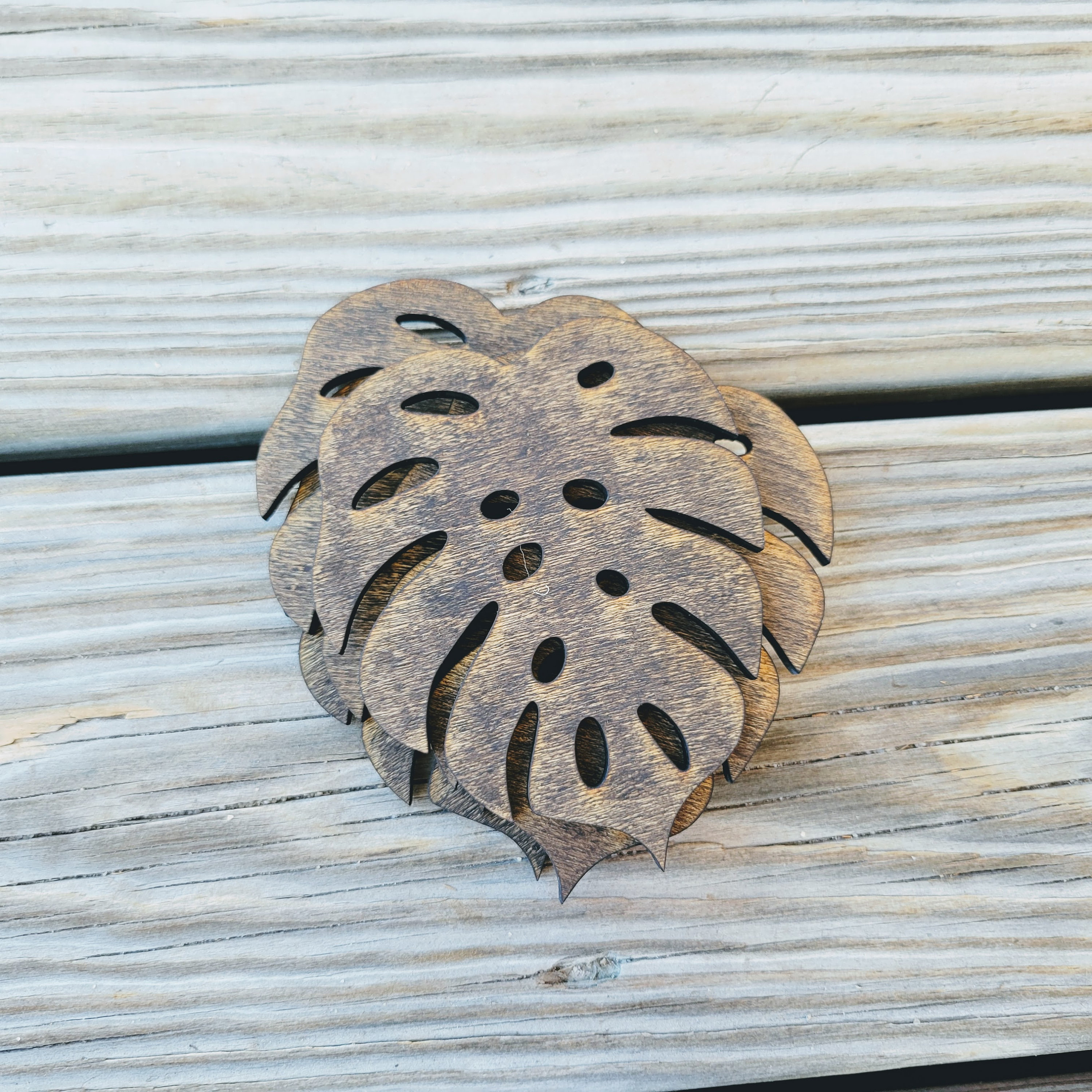 Monstera Leaf Coasters Wooden Leaf Coasters Maple Leaf | Etsy