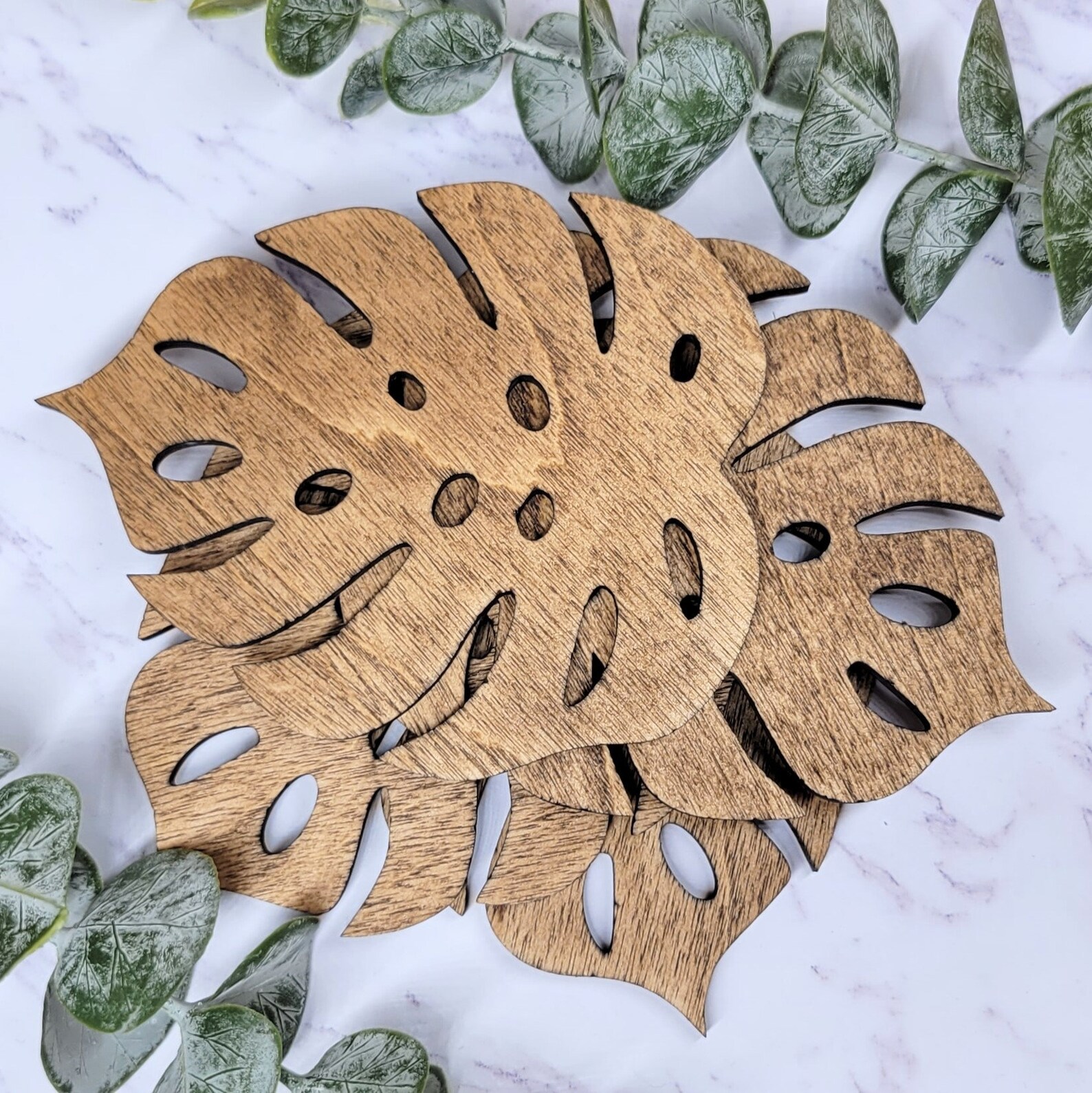 Monstera Leaf Coasters Wooden Leaf Coasters Maple Leaf - Etsy