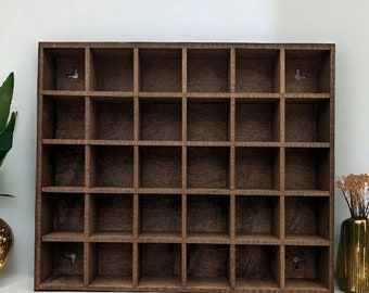 30 Compartment Wooden Display Shelf Trinket Shelf Curio Cabinet Knick ...