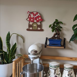 Mushroom House Clock Fairy Tale Clock Nursery Clock Cottage Core Decor ...