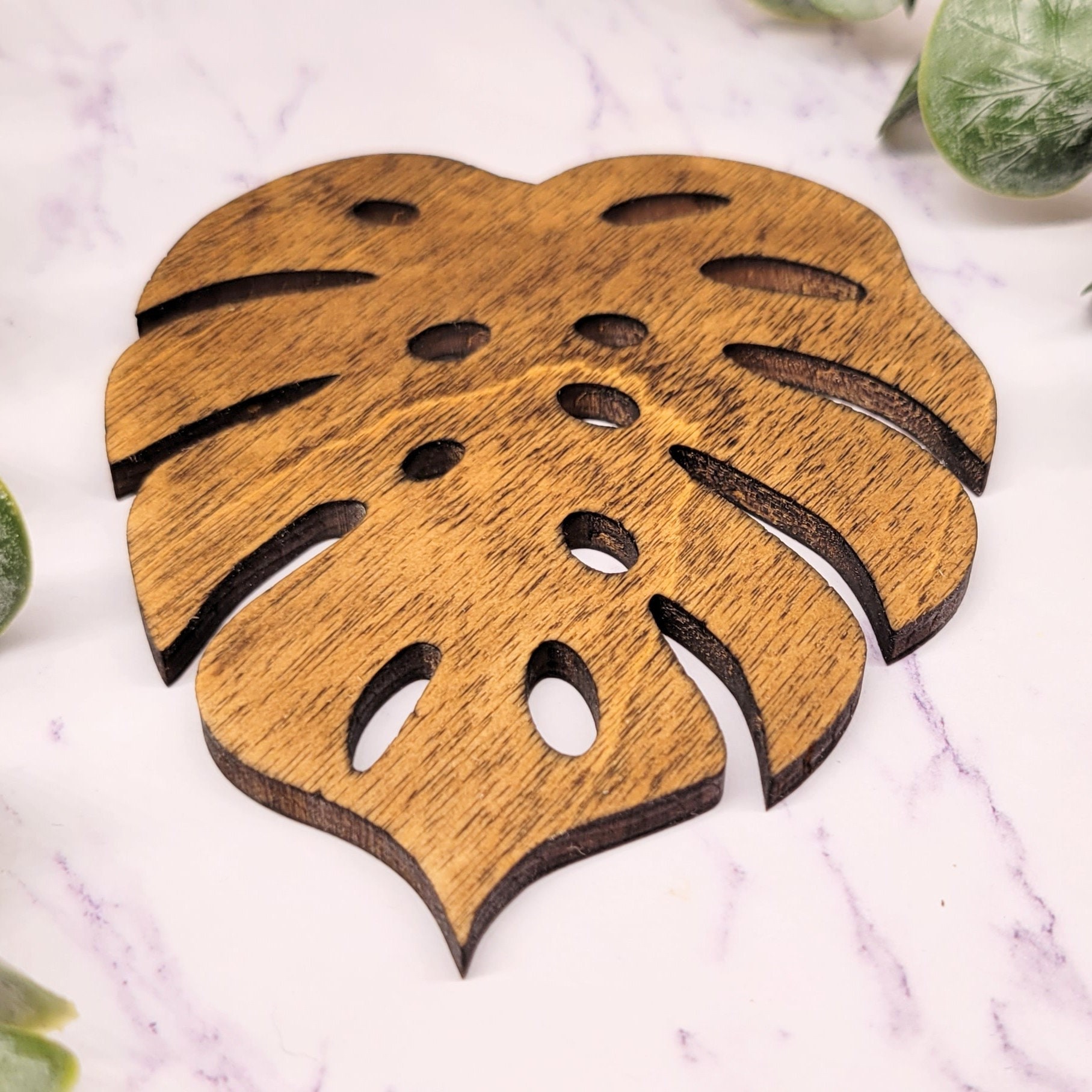Monstera Leaf Coasters Wooden Leaf Coasters Maple Leaf | Etsy