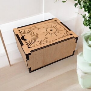 Custom Sun & Moon Wooden Display Box - Crystal Box- Curio Cabinet ...