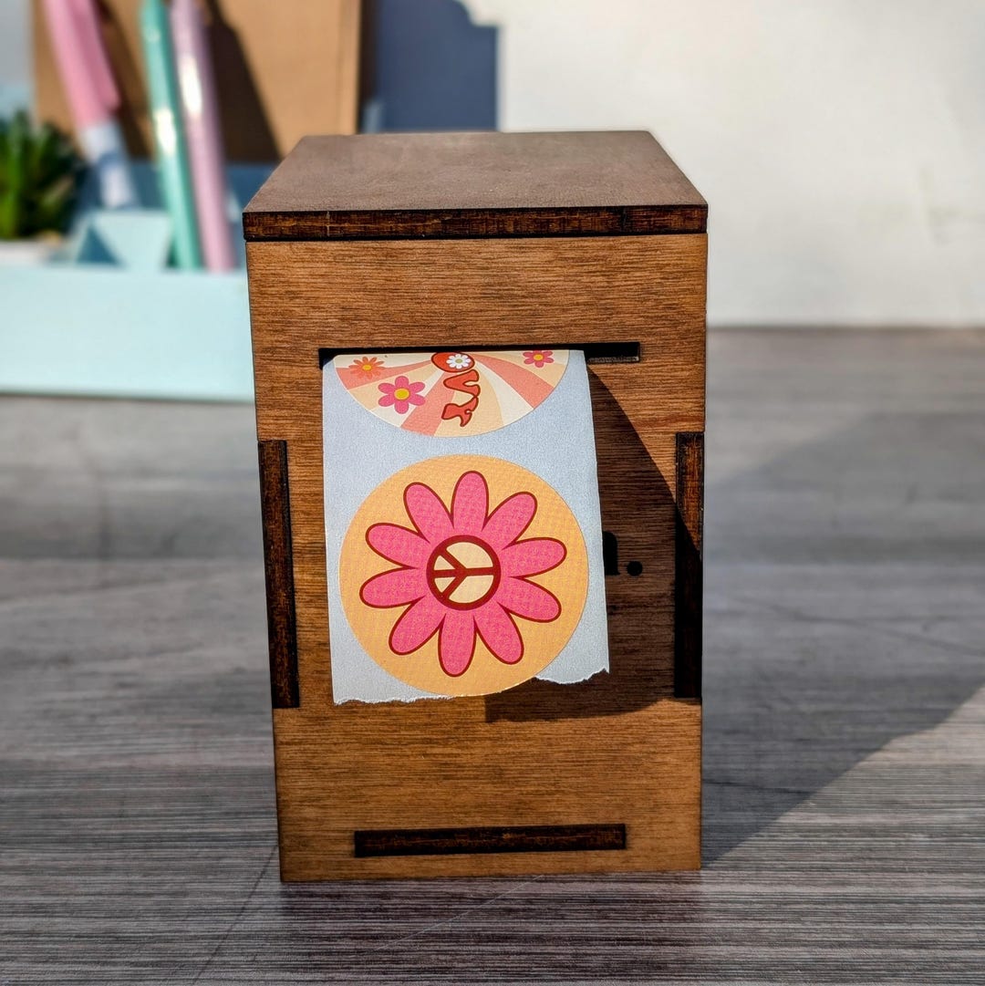 Custom Logo Sticker Dispenser Box - Office Organizer - Studio ...