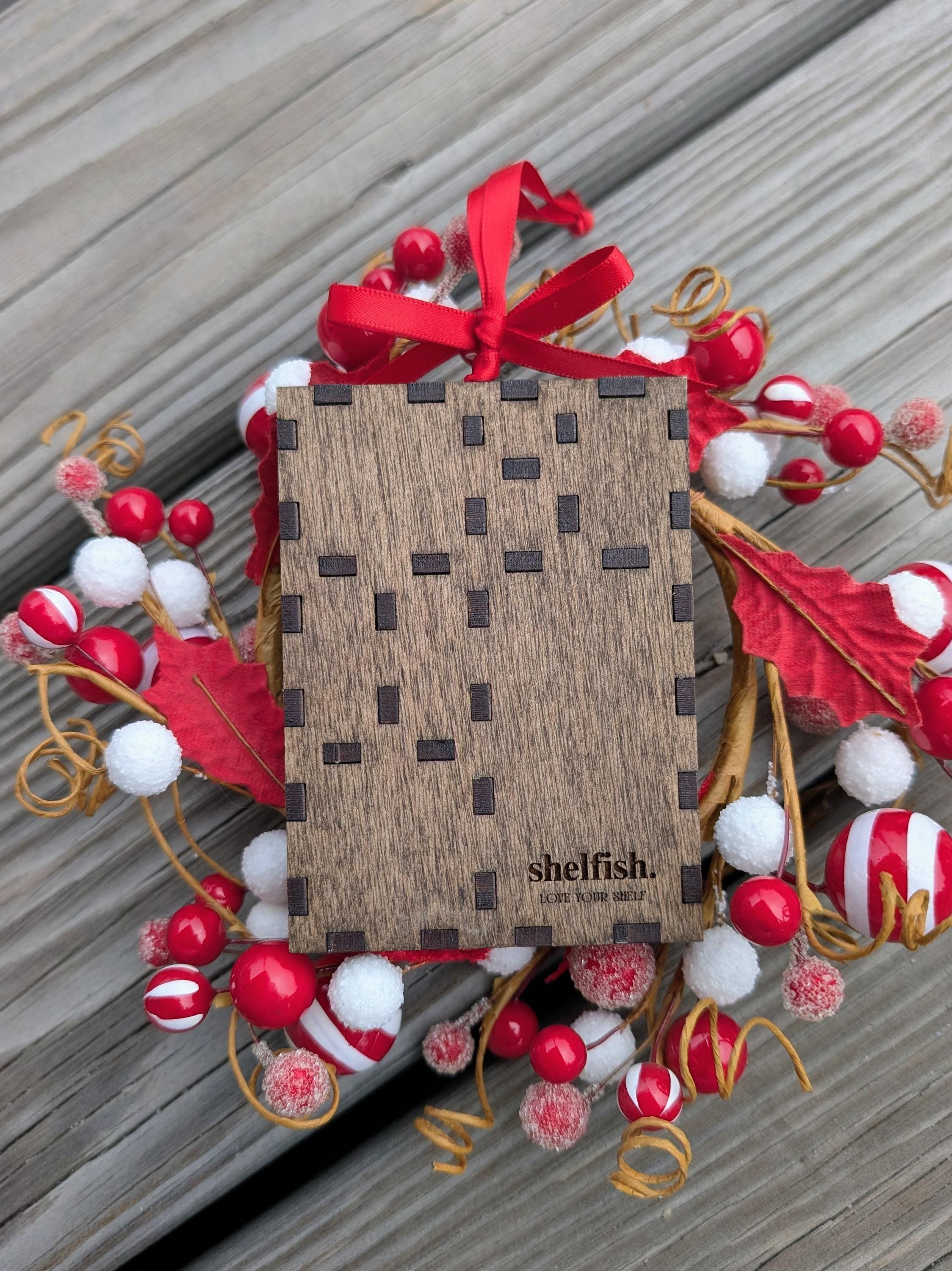 Miniature Christmas Shadow Box Ornament | Wooden Printer's Tray Style ...