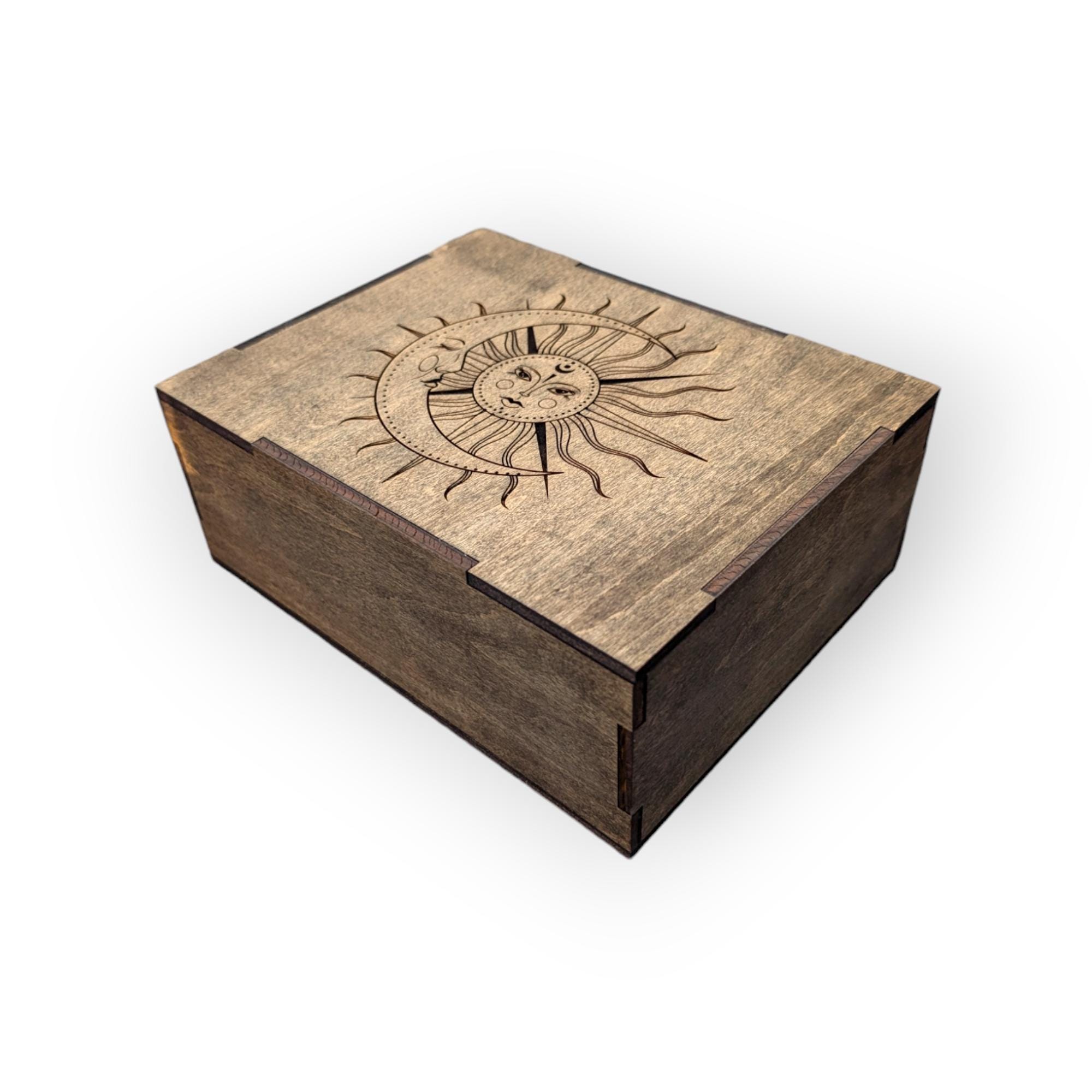 Custom Sun & Moon Wooden Display Box - Crystal Box- Curio Cabinet ...
