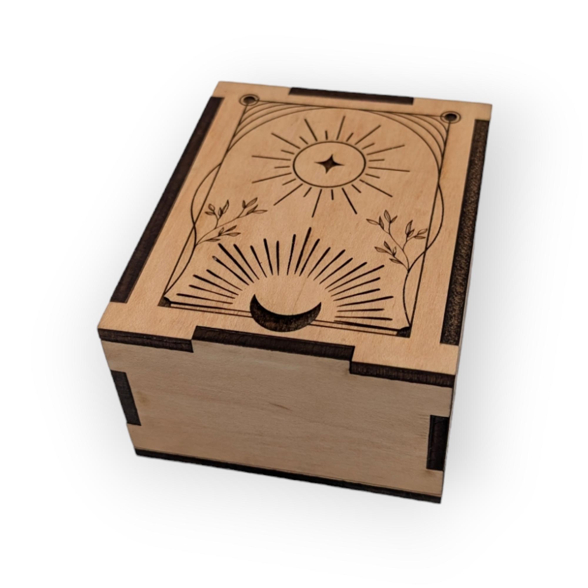 Custom Sun & Moon Wooden Display Box - Crystal Box- Curio Cabinet ...