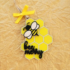 Bee Merry Honey Bee Christmas Ornament - Honey Comb Ornament - Bee Gift ...
