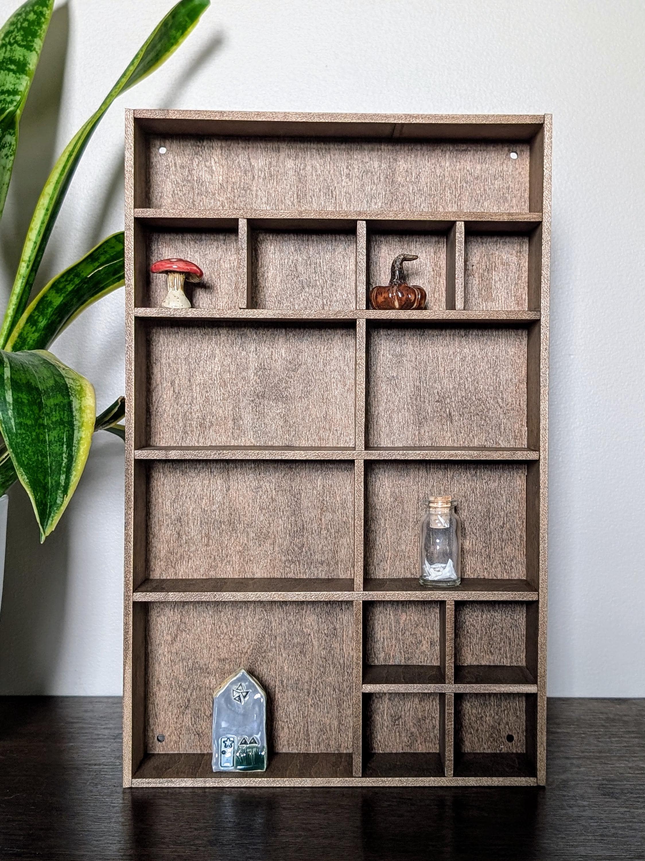 Shadow Box Wooden Display Shelf - Wall Cubby Shelf - Multiple ...
