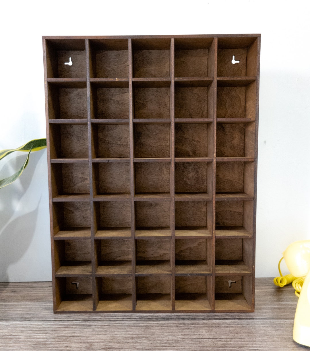 35 Compartment Wooden Display Shelf- 2.45x2.3 - Trinket Shelf - Curio ...