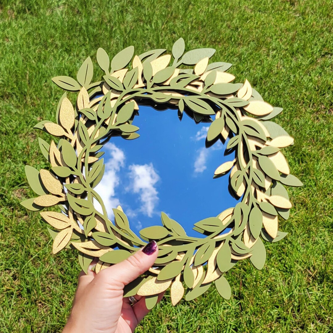 Fairy Tale Wall Mirror Cottagecore Wreath Mirror Leaf Mirror Wooden ...