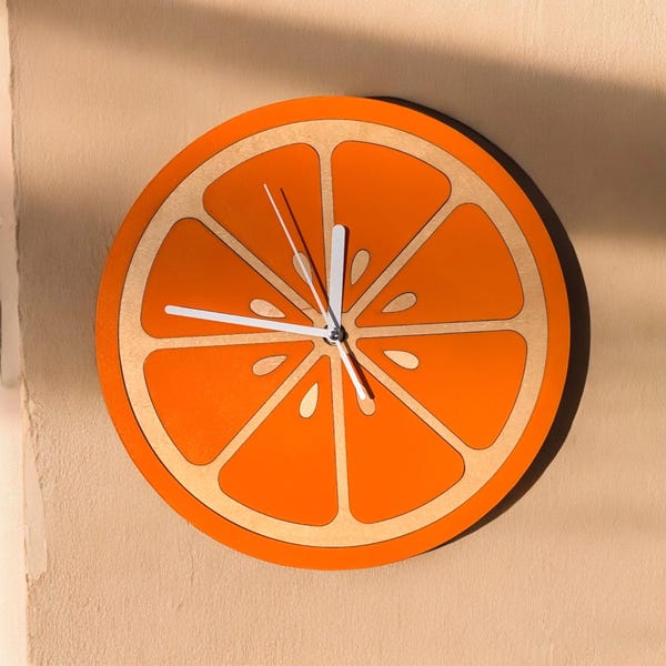 Orange Clock - Etsy