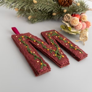 Custom Embroidered Monogram Initial Christmas Ornament Heirloom ...