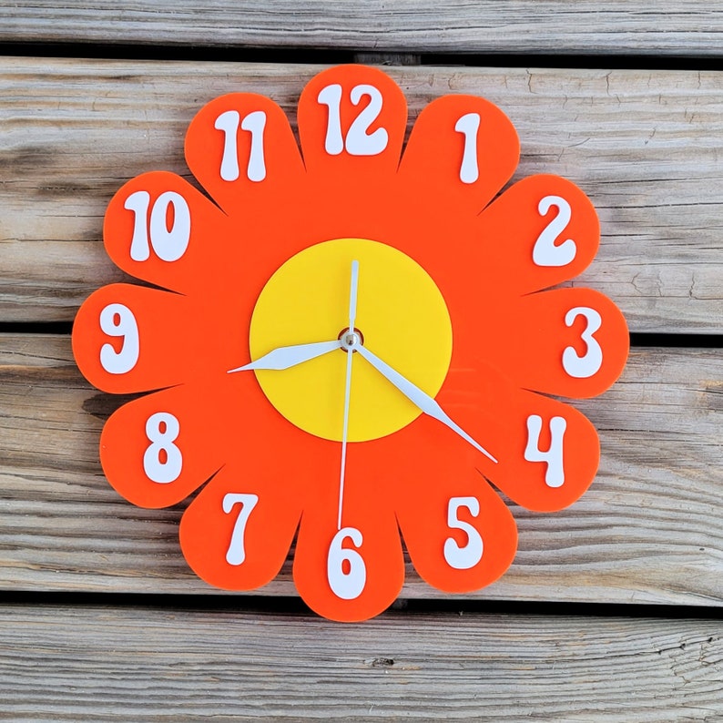 Retro Vintage 1970s Inspired Daisy Wall Clock Funky Wall | Etsy