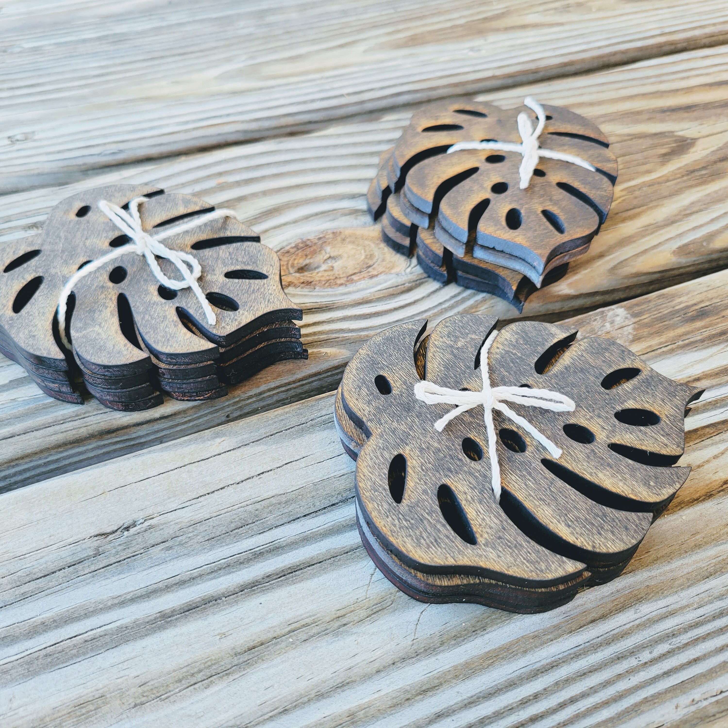 Monstera Leaf Coasters Wooden Leaf Coasters Maple Leaf | Etsy