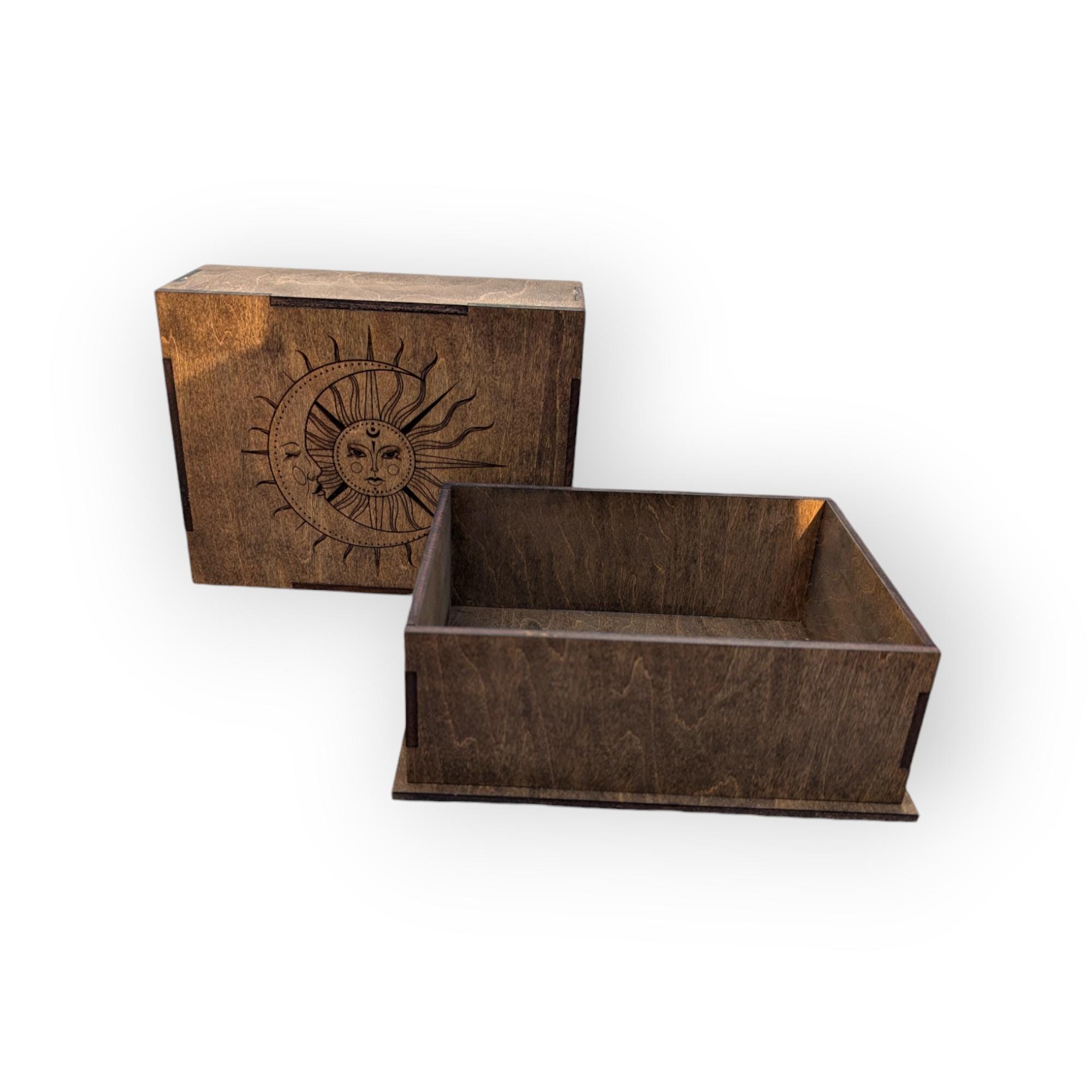 Custom Sun & Moon Wooden Display Box - Crystal Box- Curio Cabinet ...