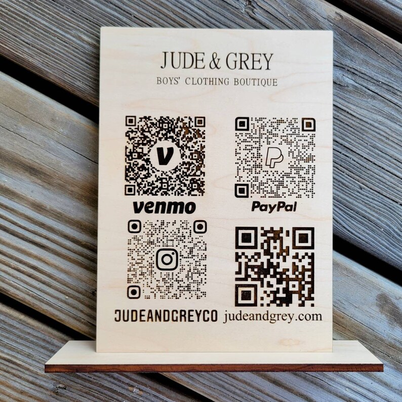 Custom Multi QR Code Stand QR Code Checkout Sign Scan Here - Etsy