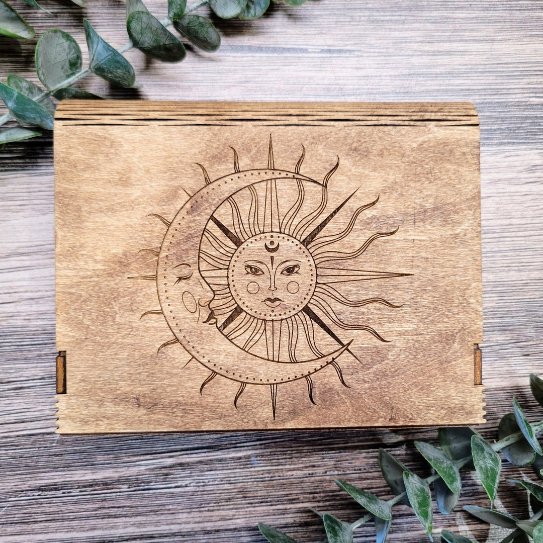 Celestial Sun & Moon Box - Custom Box - Jewelry Box- Stash Box Gift ...