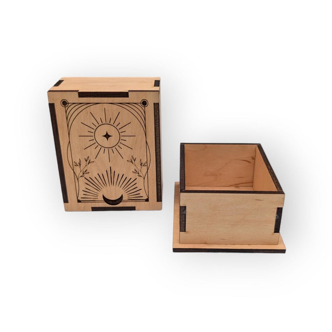 Custom Sun & Moon Wooden Display Box - Crystal Box- Curio Cabinet ...