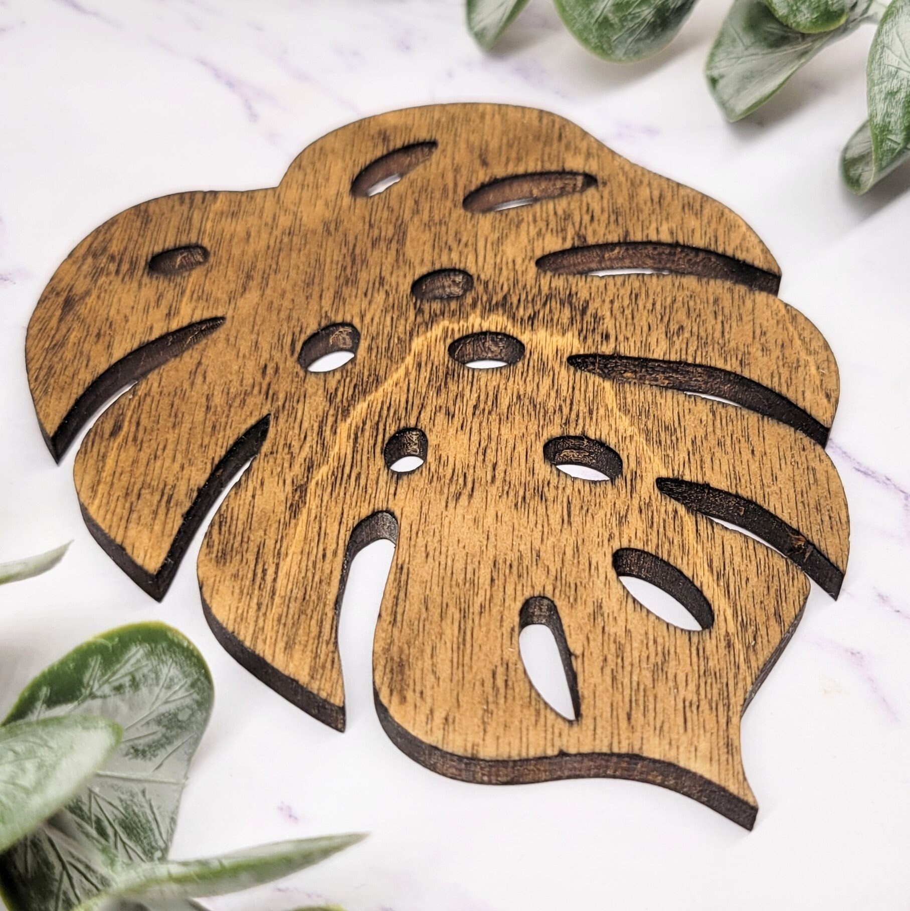 Monstera Leaf Coasters Wooden Leaf Coasters Maple Leaf | Etsy