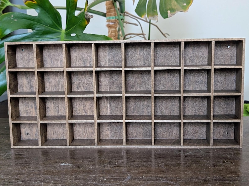 32 Compartment Wooden Display Shelf - 2x2.2 - Trinket Shelf - Curio ...