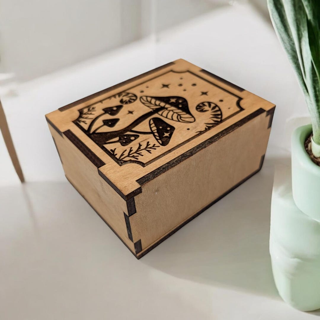 Custom Mushroom Wooden Display Box - Crystal Box- Curio Cabinet- Knick ...