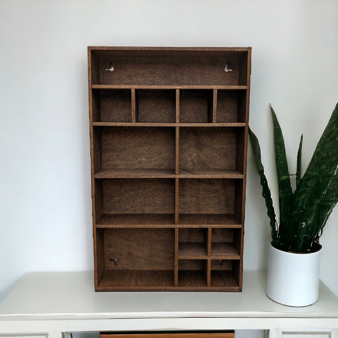 Multi Compartment Wooden Display Shelf-crystal Display Shelf- Curio ...