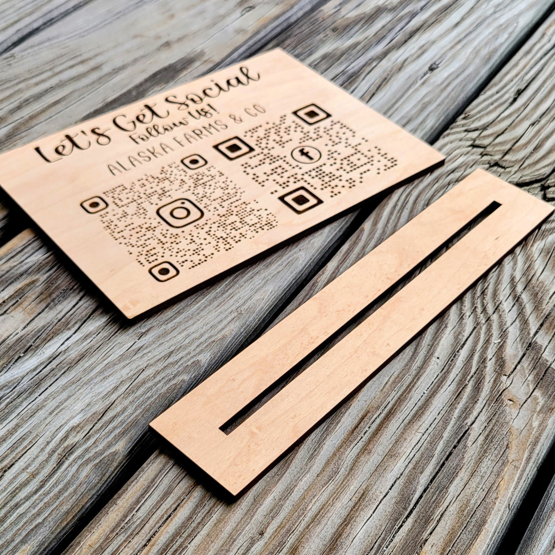 Custom Lets Get Social Social Media Multi QR Code Stand QR - Etsy