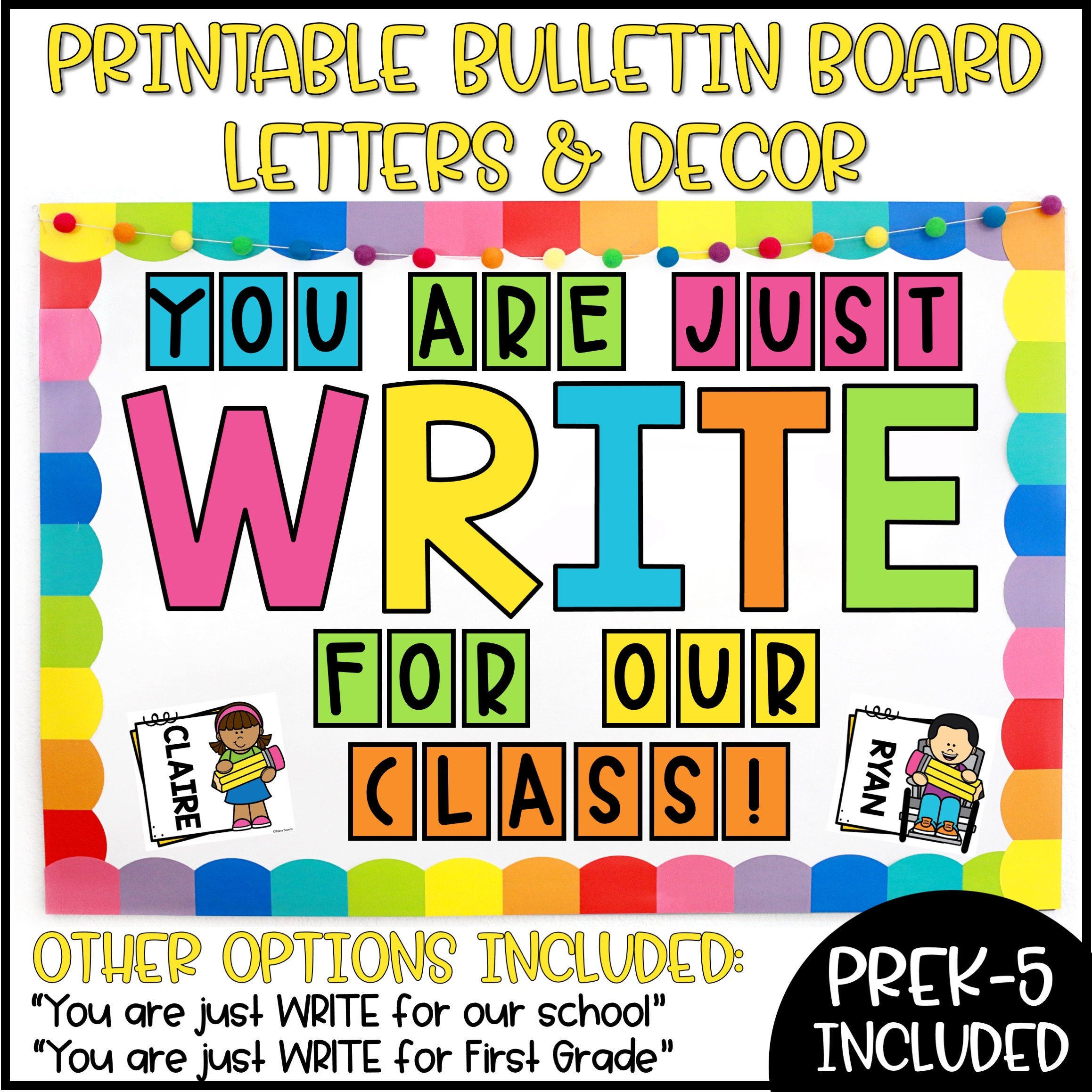 Back to School Writing Bulletin Board or Door Decoration - Etsy