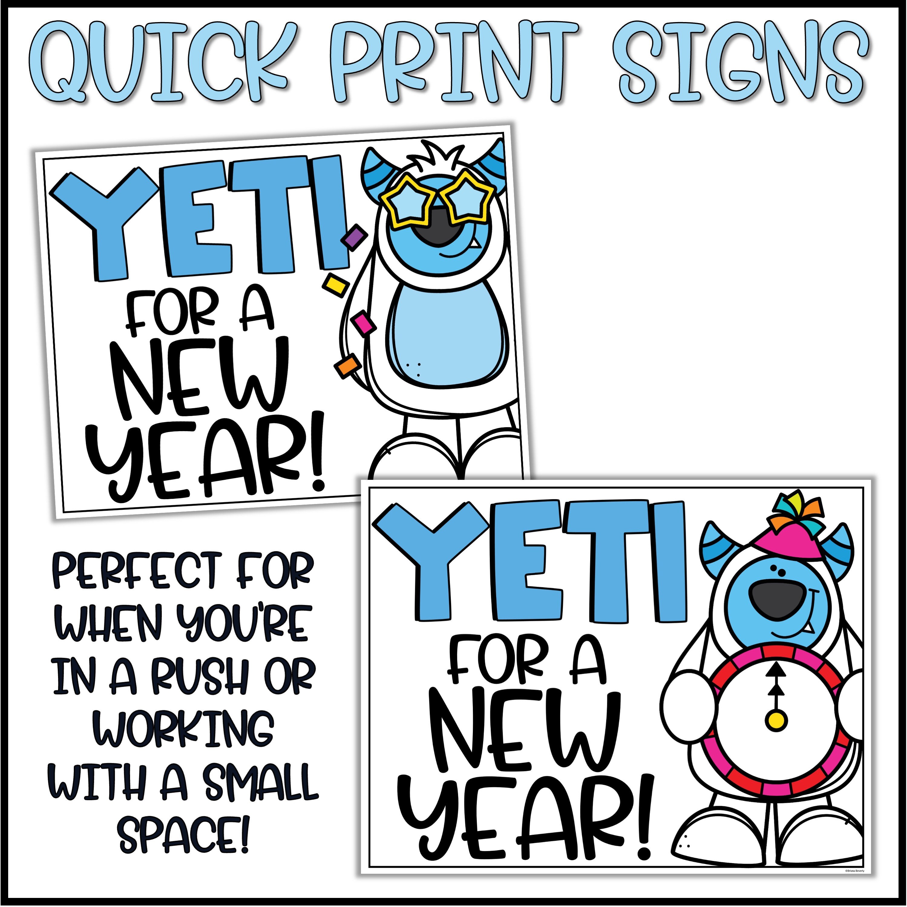 Yeti New Year Bulletin Board or Door Decoration - Etsy