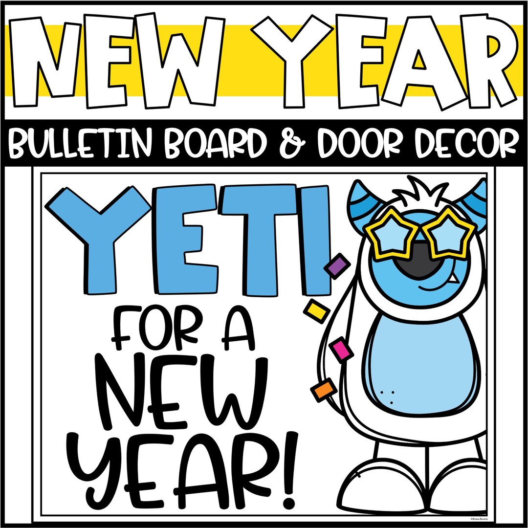 Yeti New Year Bulletin Board or Door Decoration - Etsy