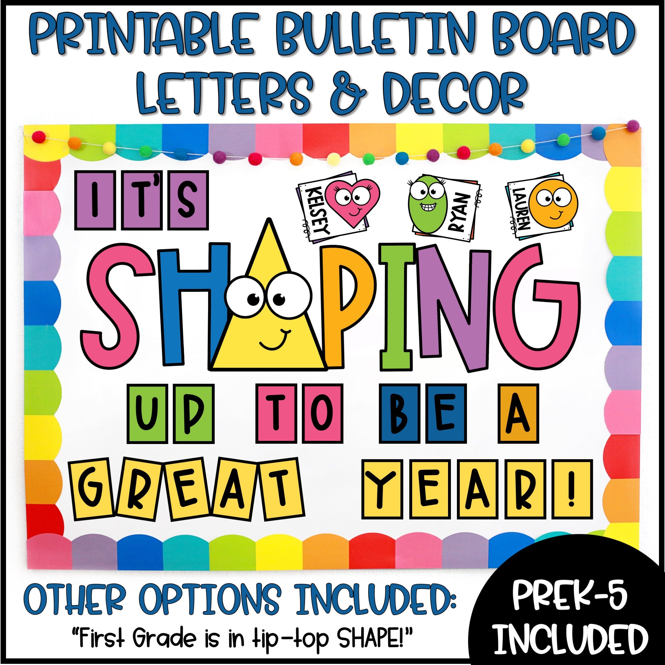 Math Shapes Bulletin Board or Door Decoration - Etsy