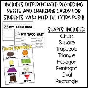 2D Shapes Activities 2D Shape Craft Tacos - Etsy