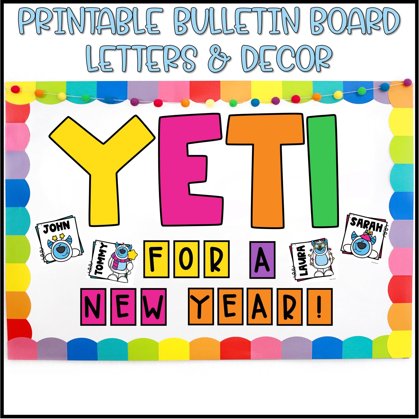 Yeti New Year Bulletin Board or Door Decoration - Etsy