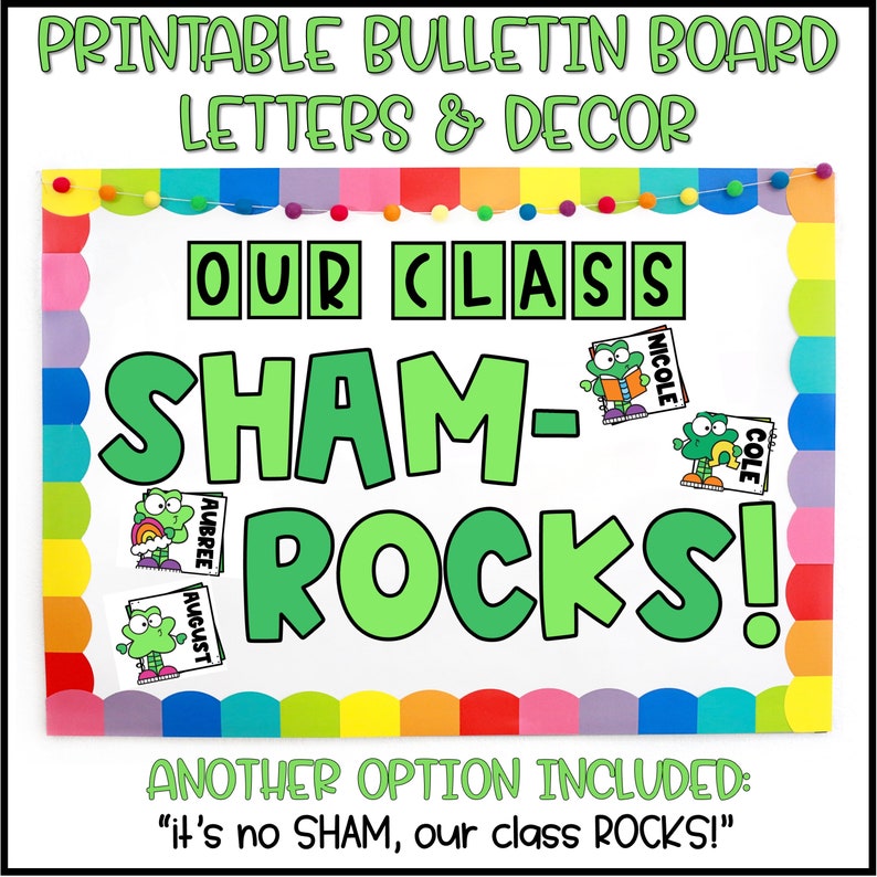 St.patrick's Day Shamrocks Bulletin Board or Door Decoration - Etsy