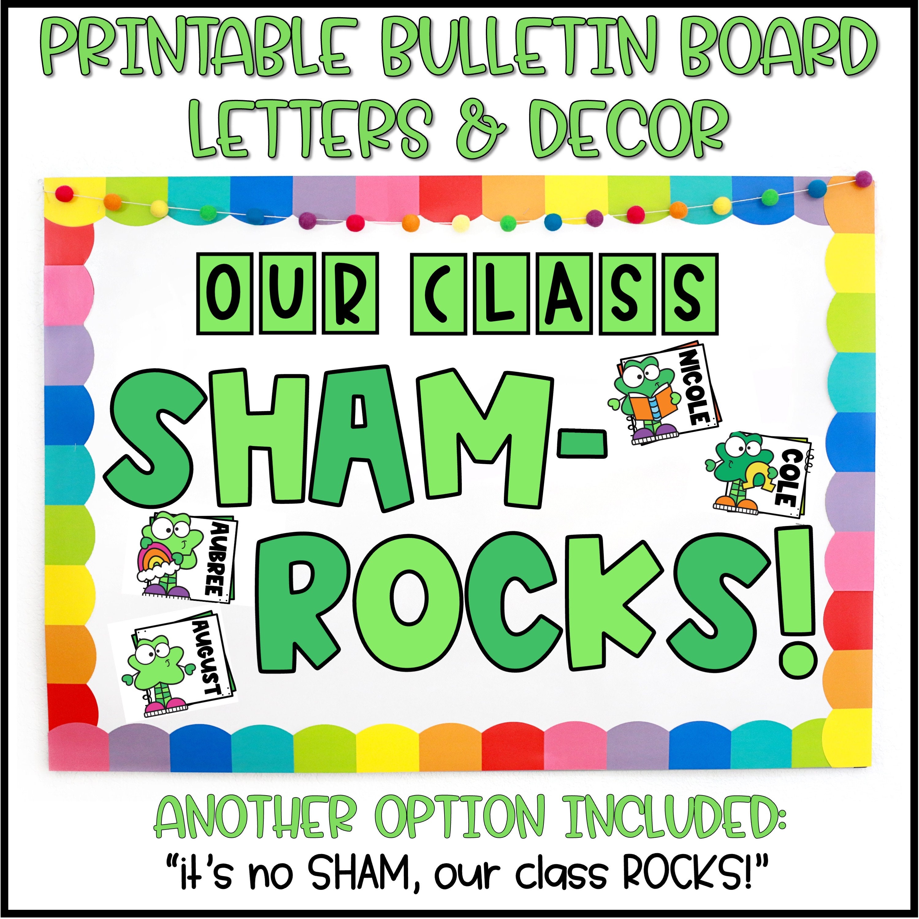 St.patrick's Day Shamrocks Bulletin Board or Door Decoration - Etsy