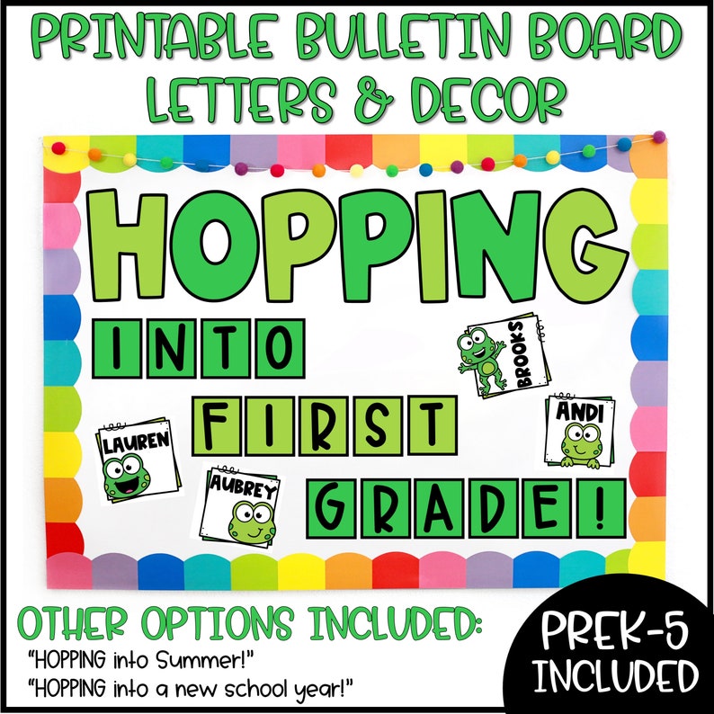 Back to School/summer Bulletin Board & Door Decor Frogs - Etsy