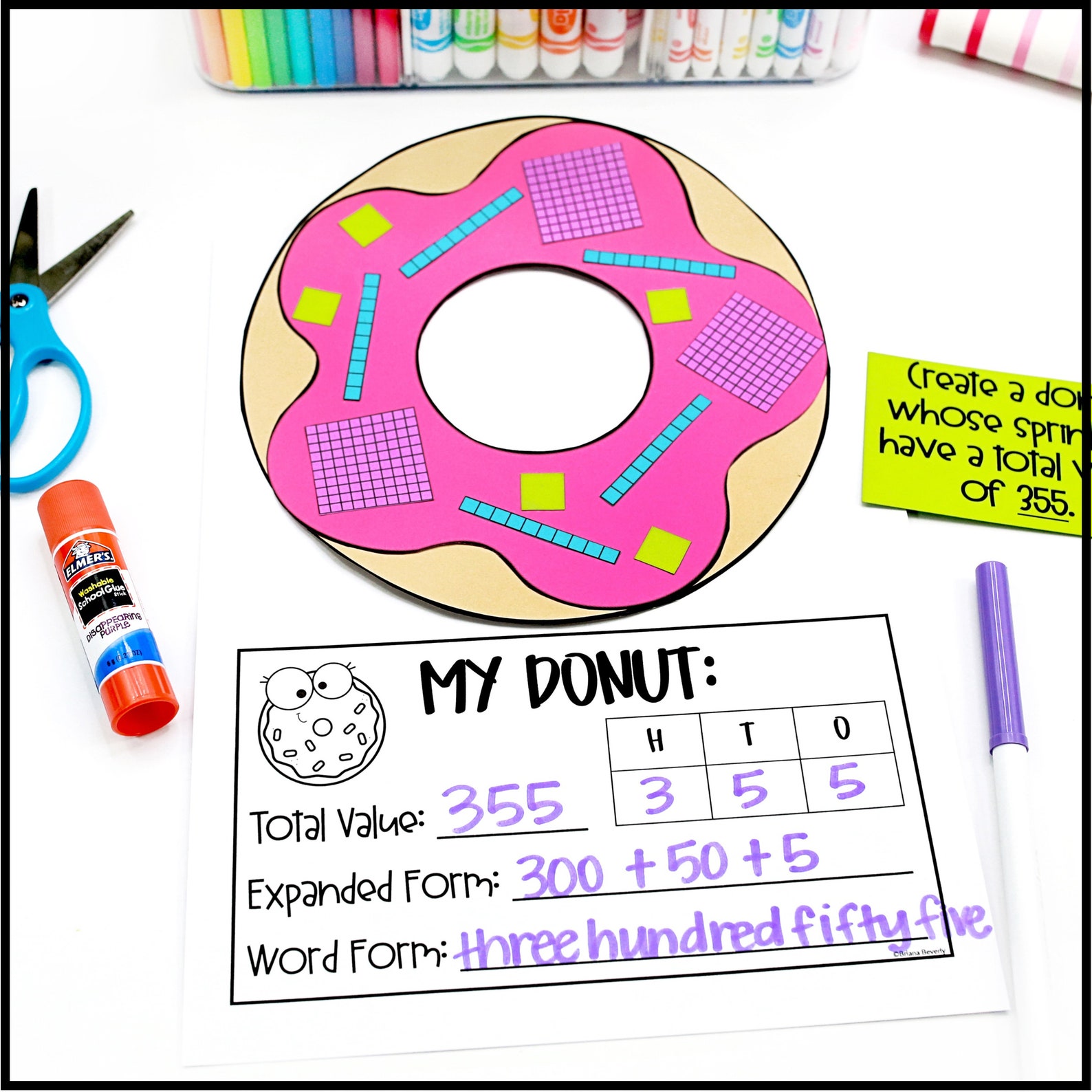 Place Value Activity Donuts Place Value Math Craft - Etsy