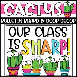 Cactus Bulletin Board or Door Decoration Editable - Etsy