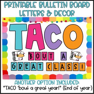 Back to School Taco Bulletin Board or Door Decoration - Etsy