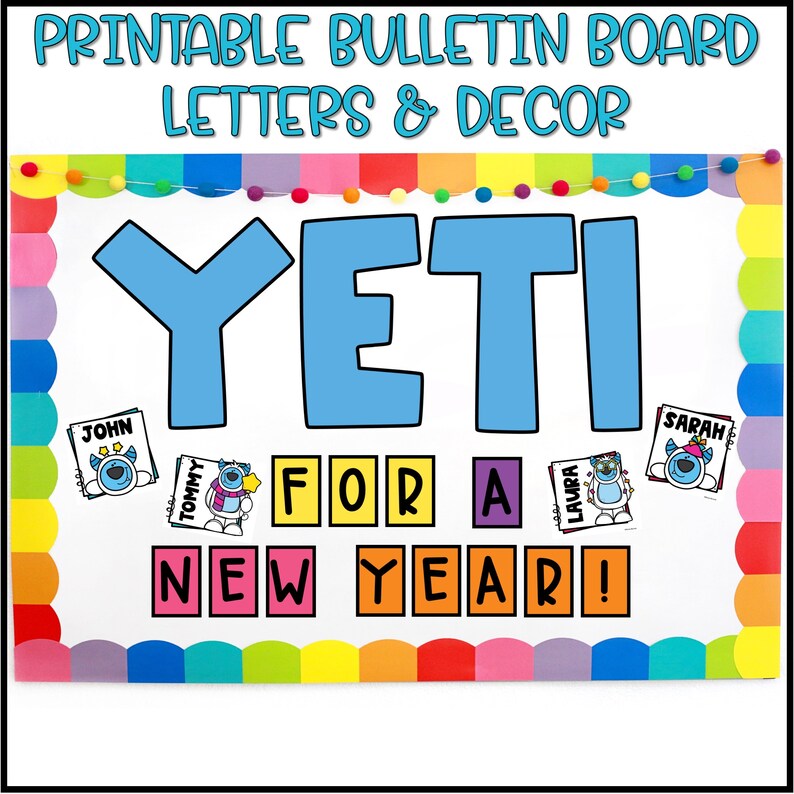 Yeti New Year Bulletin Board or Door Decoration - Etsy