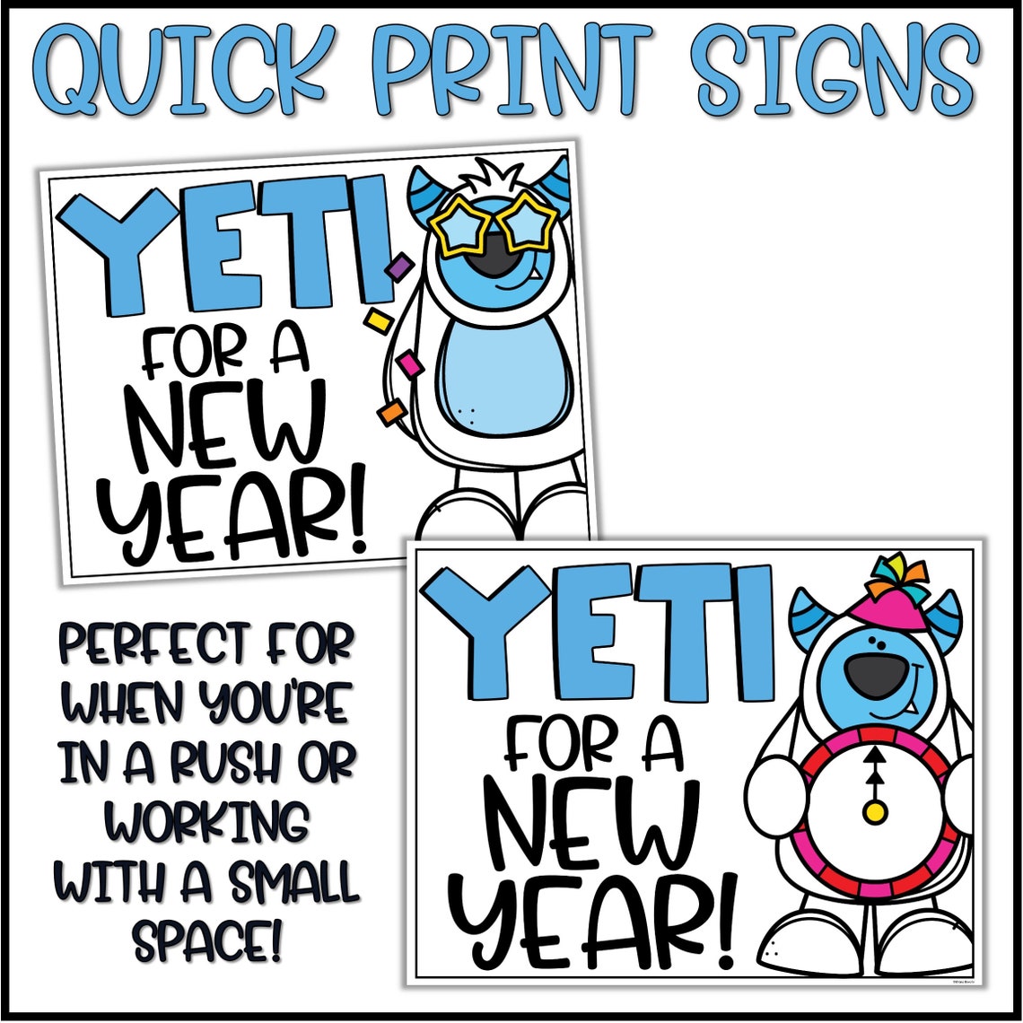 Yeti New Year Bulletin Board or Door Decoration - Etsy