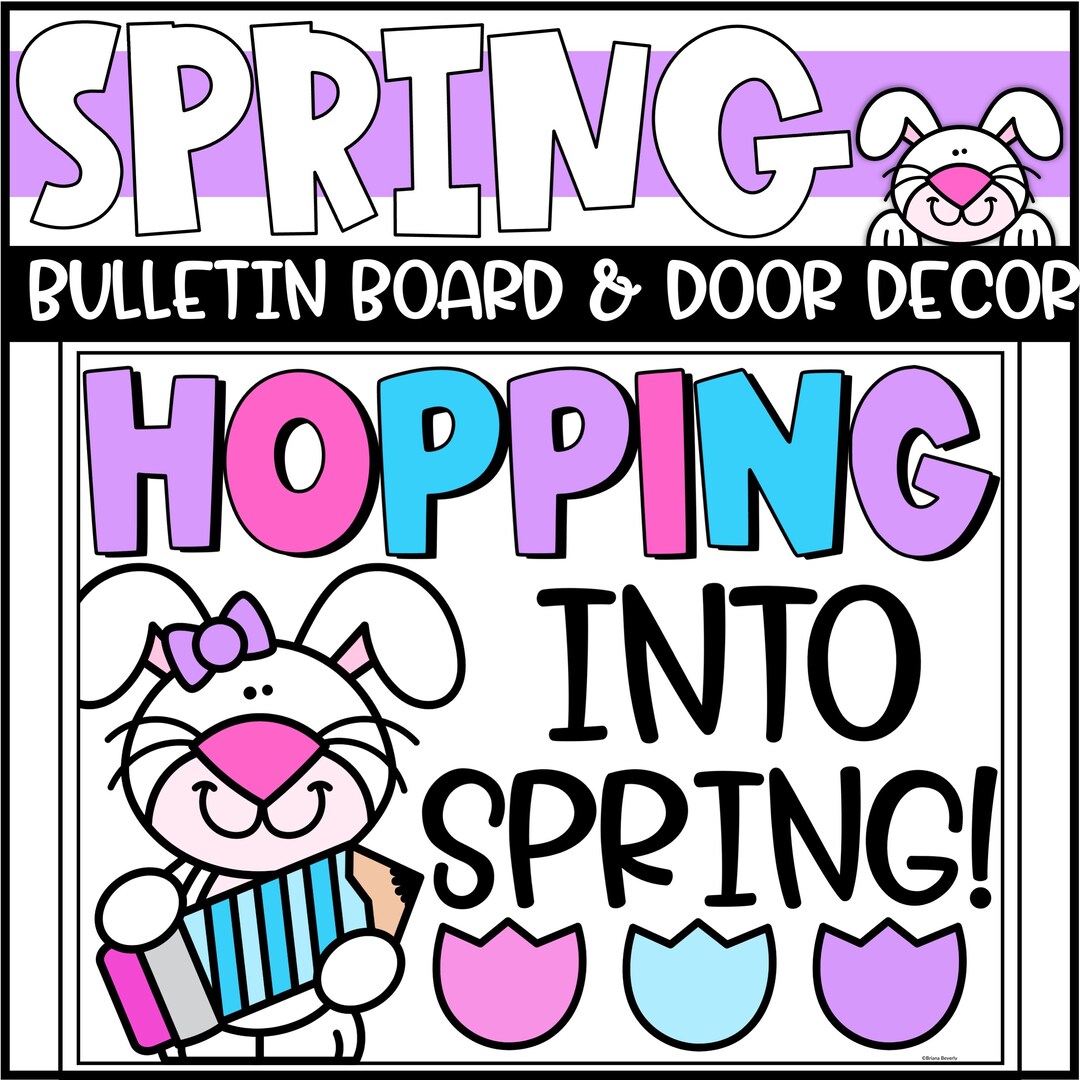 Spring Rabbits Bulletin Board or Door Decoration - Etsy