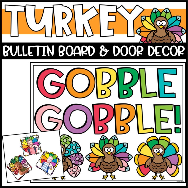 Thanksgiving Bulletin Board or Door Decoration Turkey Kids - Etsy