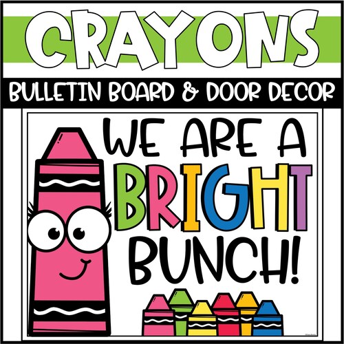 Bright Crayon Bulletin Board or Door Decoration - Etsy