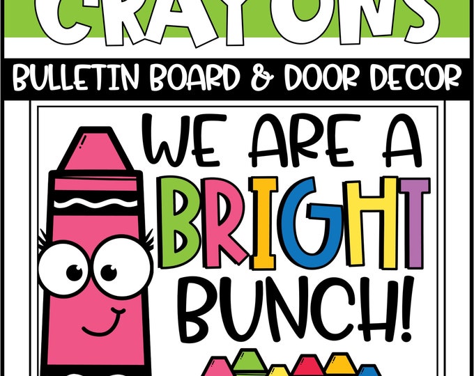Bright Crayon Bulletin Board or Door Decoration - Etsy